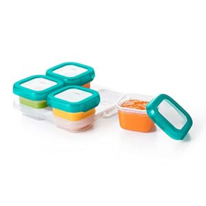 OXO Tot Baby Blocks Freezer Storage Containers Teal (4 Oz)