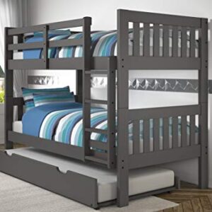 DONCO Twin/Twin Dark Grey Mission Bunk Bed with Twin Trundle