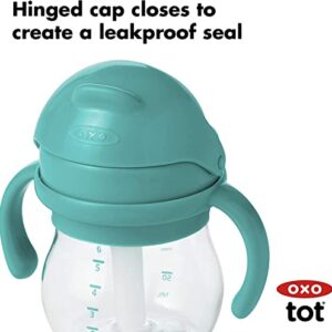 OXO Tot 6 Ounce Transitions Straw Cup with Removable Handles - Teal