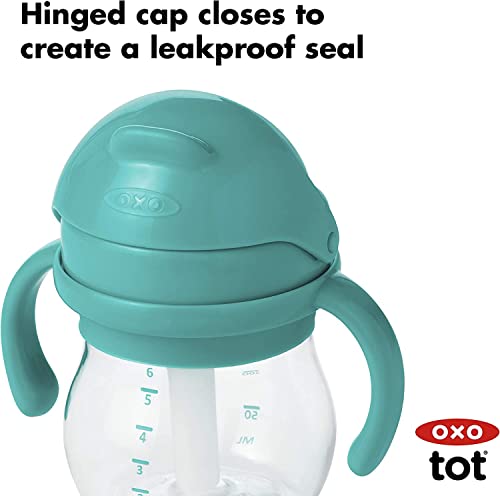 OXO Tot 6 Ounce Transitions Straw Cup with Removable Handles - Teal