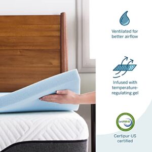 Lucid 2 Inch Mattress Topper Queen - Gel Infused Memory Foam – Memory Foam Mattress Topper Queen – Ventilated Design – CertiPur Certified