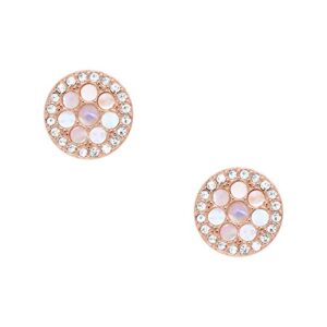 fossil women's rose gold-tone stud earrings, color: rose gold (model: jf02906791)