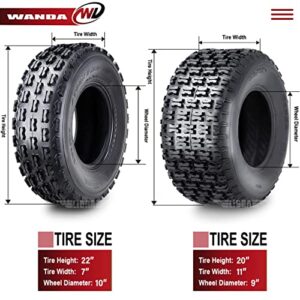 Set 4 Wanda Sport ATV tires 22x7-10 22x7x10 Front & 20x11-9 20x11x9 Rear