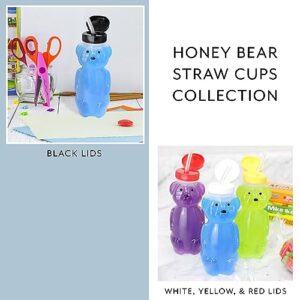 Cornucopia Brands Honey Bear Straw Cups (3-Pack); 8-Ounce Therapy Sippy Bottles w/Flexible Straws