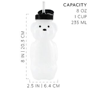 Cornucopia Brands Honey Bear Straw Cups (3-Pack); 8-Ounce Therapy Sippy Bottles w/Flexible Straws