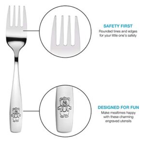 9 Piece Stainless Steel Kids Cutlery, Child and Toddler Safe Flatware, Kids Silverware, Kids Utensil Set Includes 3 Knives, 3 Forks, 3 Spoons, Total of 3 Place Settings, Ideal for Home and Preschools