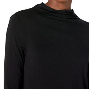 Amazon Essentials Women's Jersey Long-Sleeve Mock Neck Swing Tunic (Previously Daily Ritual), Black, Medium