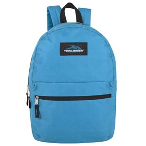 Trail maker Classic 17 Inch Backpack with Adjustable Padded Shoulder Straps (Light Blue)