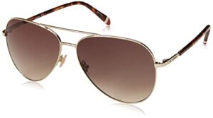 fossil women's fos3074s aviator sunglasses, light gold, 61mm, 14mm