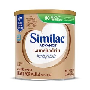 similac lamehadrin badatz-certified advance infant formula with iron, certified kosher baby formula powder, 24.7 ounce (single can)