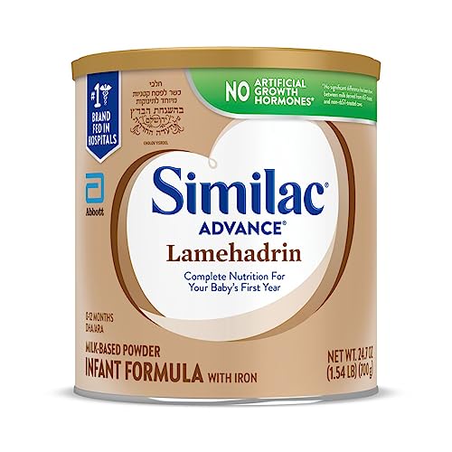 Similac Lamehadrin Badatz-certified Advance Infant Formula with Iron, Certified Kosher Baby Formula Powder, 24.7 ounce (Single Can)