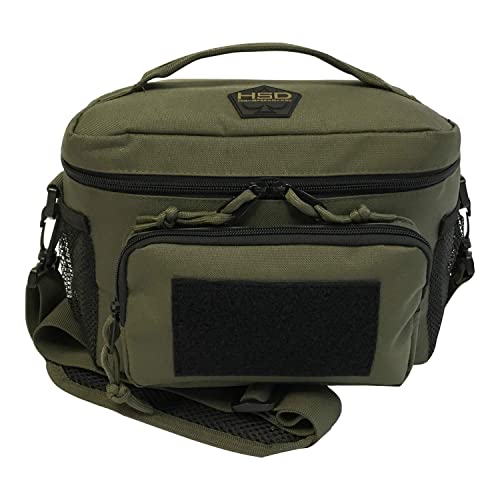 HSD 10mm Thick Insulated Adult Lunch Bag - Leak Proof for Hot & Cold Temperature - Tactical Style Easy To Clean, Durable & Water-Resistant - Sturdy Handle, Shoulder Strap, & Pockets - Men & Women