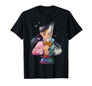 disney mulan anime half girl half warrior graphic t-shirt t-shirt