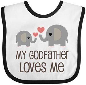 inktastic my godfather loves me godson baby bib white and black 2f58f