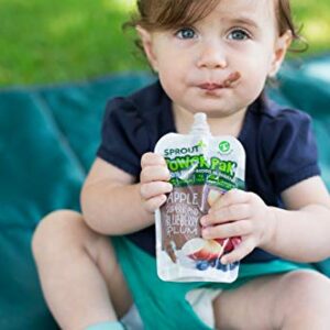 Sprout Organic Baby Food Toddler Power Pak Pouches Stage 4, Apple w/ Superblend Blueberry Plum, 4 Ounce Pouches (Pack of 12)