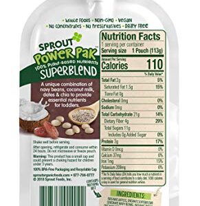 Sprout Organic Baby Food Toddler Power Pak Pouches Stage 4, Apple w/ Superblend Blueberry Plum, 4 Ounce Pouches (Pack of 12)