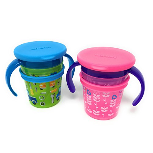 Custom Replacement Silicone Lids Compatible For All Munchkin Miracle 360 Cups. More Color Combination Available. Set Of Three In Pink, Blue & Orange.