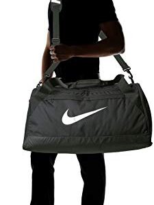 Nike Brasilia Training Duffel Bag, Versatile Bag with Padded Strap and Mesh Exterior Pocket, Medium, Black/Black/White