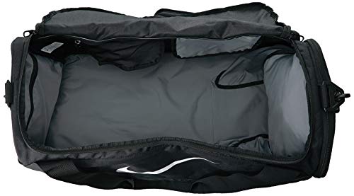 Nike Brasilia Training Duffel Bag, Versatile Bag with Padded Strap and Mesh Exterior Pocket, Medium, Black/Black/White