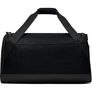 Nike Brasilia Training Duffel Bag, Versatile Bag with Padded Strap and Mesh Exterior Pocket, Medium, Black/Black/White