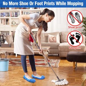 10Pcs Mop Slippers for Floor Cleaning Washable Shoes Cover Soft Microfiber Dust Mops Mop Socks Reusable for Women Men Kids Foot Dust Hair Cleaners Sweeping House Office Bathroom Kitchen