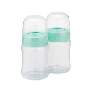 motif medical breast milk storage bottles for the duo breast pump - two 160ml bottles for breast pump, with sealing discs and lids - milk collection containers