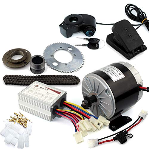 L-faster 24V36V 350W Motor Kit Electric Gokart Engine System with Gas Pedal Electric Child Bike Conversion Kit DIY Electric 4-Wheels Cart (24V350W Pedal kit)