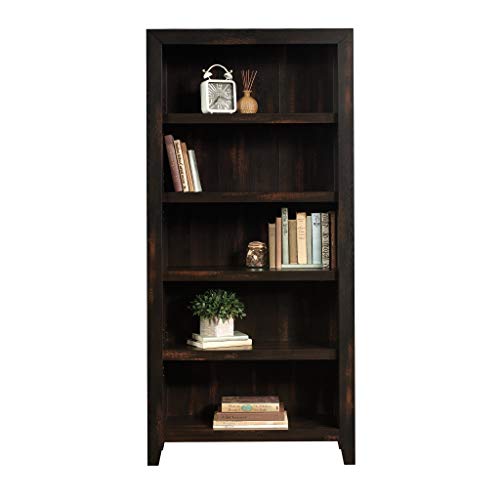 Sauder Dakota Pass 5-Shelf Bookcase, L: 33.78" x W: 12.52" x H: 71.10", Char Pine finish