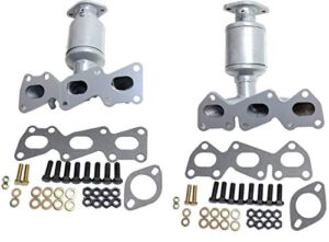 evan fischer catalytic converter set of 2 compatible with 2006-2007 hyundai sonata, 2006-2010 azera, 2007-2008 entourage, fits 2006-2010 kia sedona firewall and radiator side