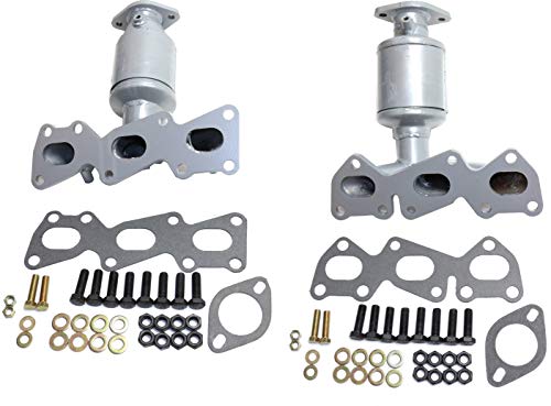 Evan Fischer Catalytic Converter Set of 2 Compatible with 2006-2007 Hyundai Sonata, 2006-2010 Azera, 2007-2008 Entourage, Fits 2006-2010 Kia Sedona Firewall and Radiator Side