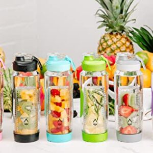 Infusion Pro 32 oz Fruit Infuser Water Bottle with Insulated Sleeve & 50 Recipe Fruit Infusion Water eBook : Bottom Loading, Large Water Infuser for More Flavor : Unique Gift Idea for Women