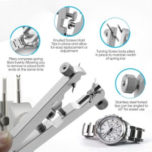 W&S Spring Bar Plier Tool - to Remove and Replace Watch Spring Bar Pins, Watch Straps and Watch Bands