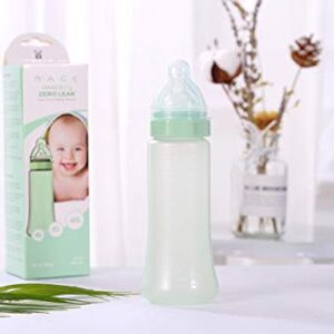 Made in USA aMACEing Zero Leak Baby Bottle with Anti-Colic Vent and Variable Flow, Leak-Proof 10oz (Green)