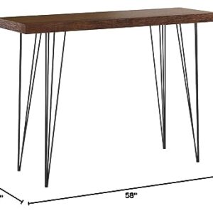 Christopher Knight Home Chana Industrial Faux Live Edge Rectangular Bar Table, Natural / Black