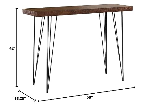 Christopher Knight Home Chana Industrial Faux Live Edge Rectangular Bar Table, Natural / Black