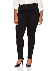 lee women's plus size sculpting slim fit skinny leg pull on jean, black, 22w medium