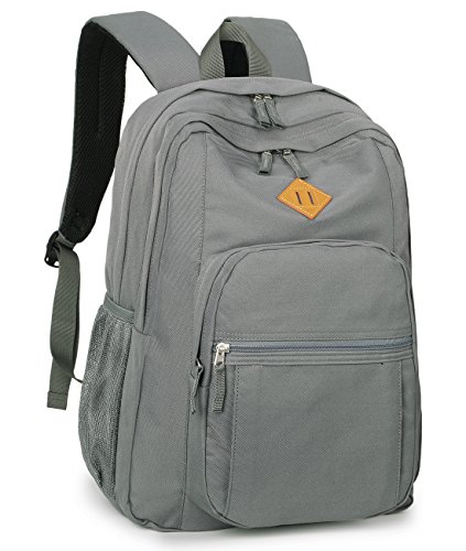 abshoo Classical Basic Womens Travel Backpack For College Men Water Resistant Bookbag (Grey)