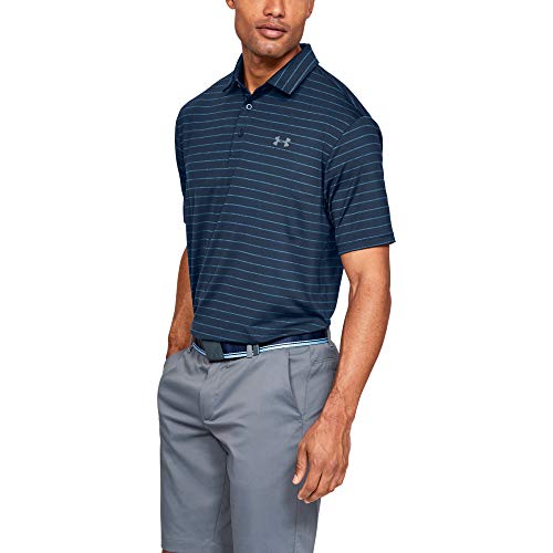 Under Armour Men's Playoff 2.0 Golf Polo , Academy Blue (409)/Pitch Gray , Medium