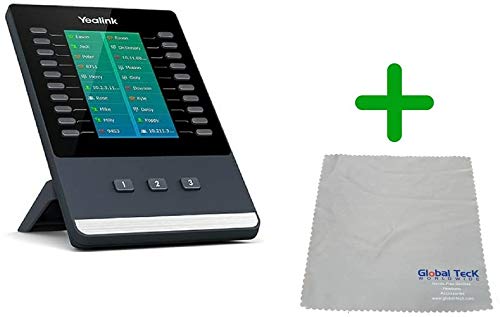 Yealink EXP50 Expansion Module - Global Teck Bundle with Microfiber Cloth - Compatible for Yealink IP Phones - T50 Series: SIP-T58V, SIP-T58A, SIP-T56A, SIP-T54S, SIP-T52S, SIP-T57W, SIP-T53