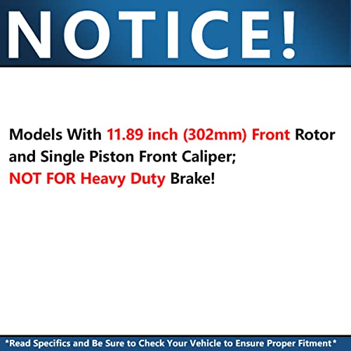 Detroit Axle - Front Brake Kit for Town & Country Dodge Grand Caravan Journey VW Routan Ram C/V Replacement Disc Brakes Rotors Ceramic Brake Pads: 11.89" inch Rotor