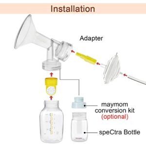 Maymom Flange Adapter Compatible with Spectra S1, Spectra S2, Compatible with Most Medela Breastshield and Bottles; Connects Between Maymom/Medela Breastshield and Spectra Backflow Protector