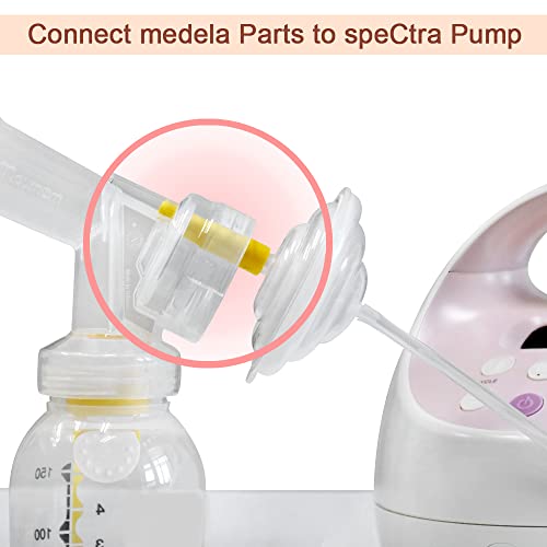 Maymom Flange Adapter Compatible with Spectra S1, Spectra S2, Compatible with Most Medela Breastshield and Bottles; Connects Between Maymom/Medela Breastshield and Spectra Backflow Protector