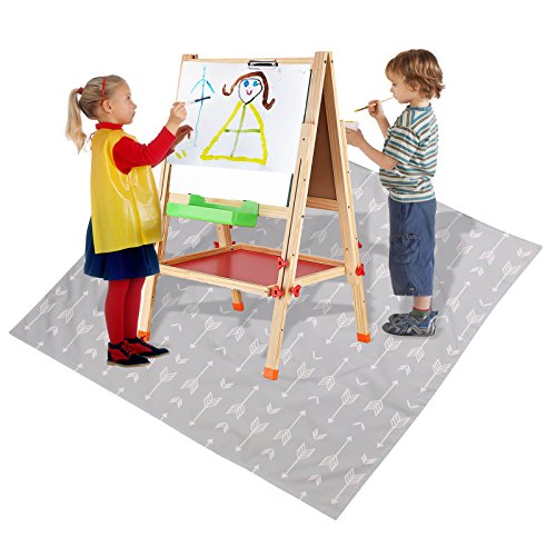 WOMUMON 51" Splat Mat for Under High Chair/Arts/Crafts, Baby Washable Spill Mat Waterproof Anti-Slip Floor Splash Mat, Portable Play Mat and Table Cloth (Arrow, 51")