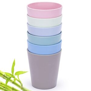 hm-tech 6pcs bamboo kids cups for baby feeding, toddler cups for drinking，tableware for baby toddler kids bamboo kids dinnerware sets