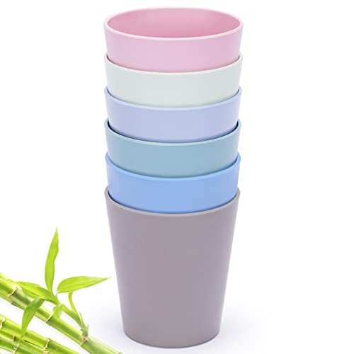 HM-tech 6pcs Bamboo Kids Cups for Baby feeding, Toddler cups for Drinking，Tableware for Baby Toddler Kids Bamboo Kids Dinnerware sets