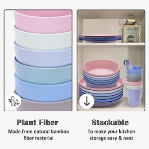 HM-tech 6pcs Bamboo Kids Cups for Baby feeding, Toddler cups for Drinking，Tableware for Baby Toddler Kids Bamboo Kids Dinnerware sets