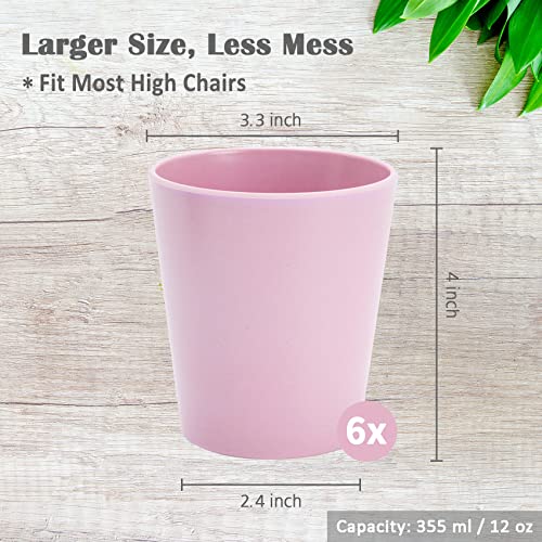 HM-tech 6pcs Bamboo Kids Cups for Baby feeding, Toddler cups for Drinking，Tableware for Baby Toddler Kids Bamboo Kids Dinnerware sets