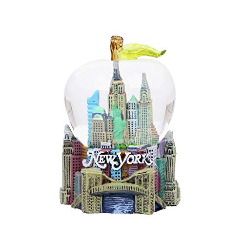 Mini New York City Snow Globe Apple Leaf 2.5 Inch NYC Snow Globe