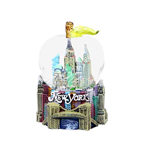 Mini New York City Snow Globe Apple Leaf 2.5 Inch NYC Snow Globe