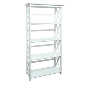 casual home montego bookcase, 5-shelf, white,324-51